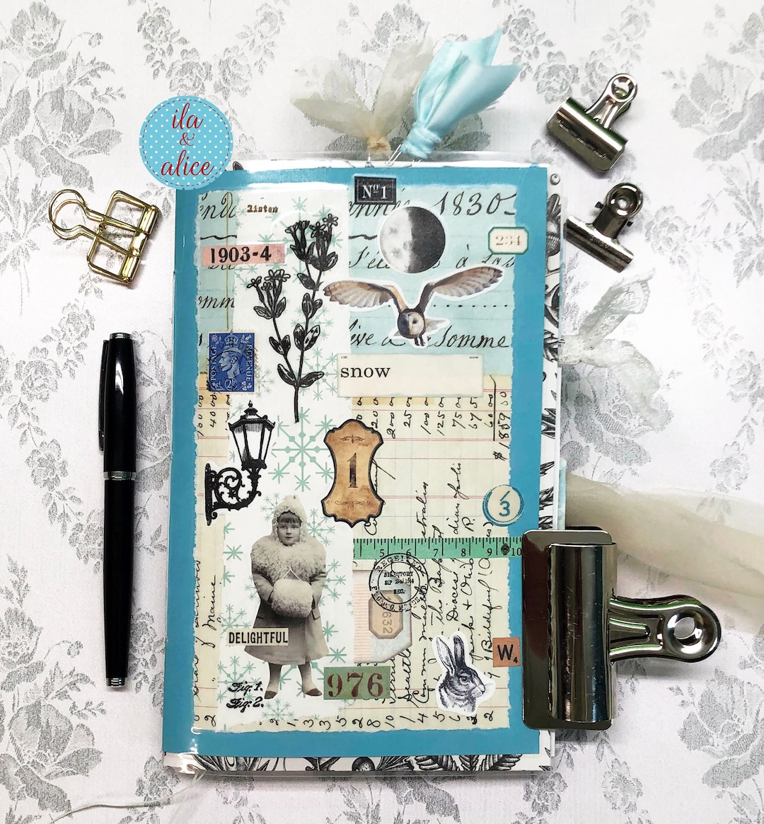 Winter Junk Journal, Unique Handmade Winter Journal Notebook W Blank ...