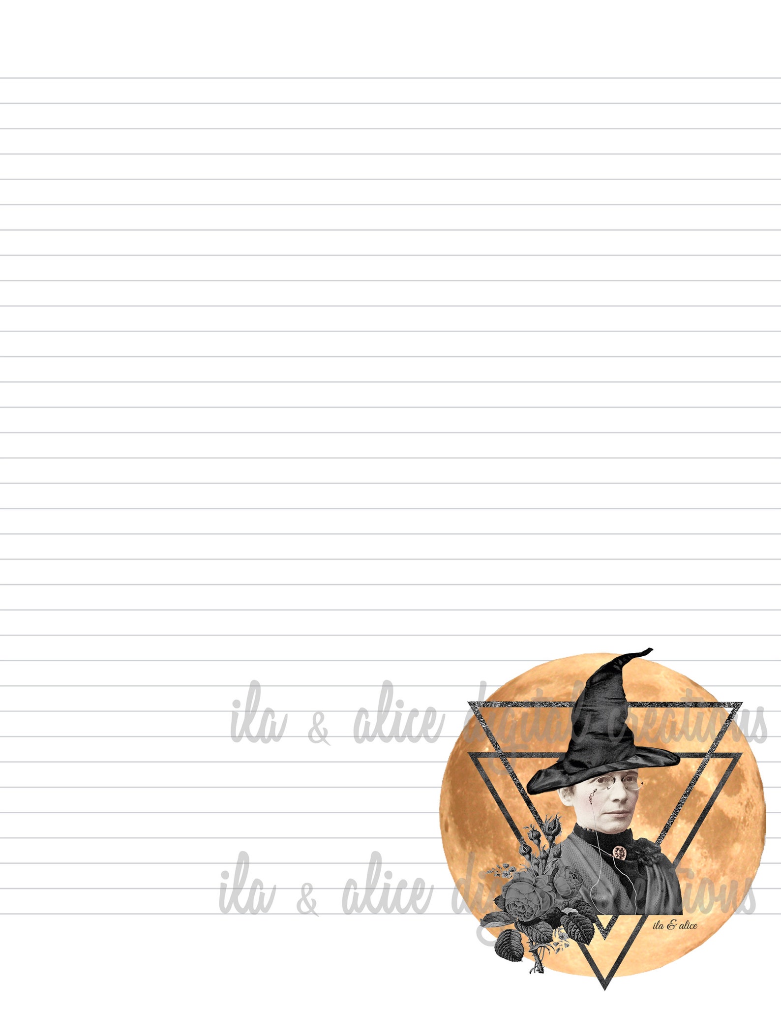 Witch Writing Paper Witch Printable Letter Writing | Etsy