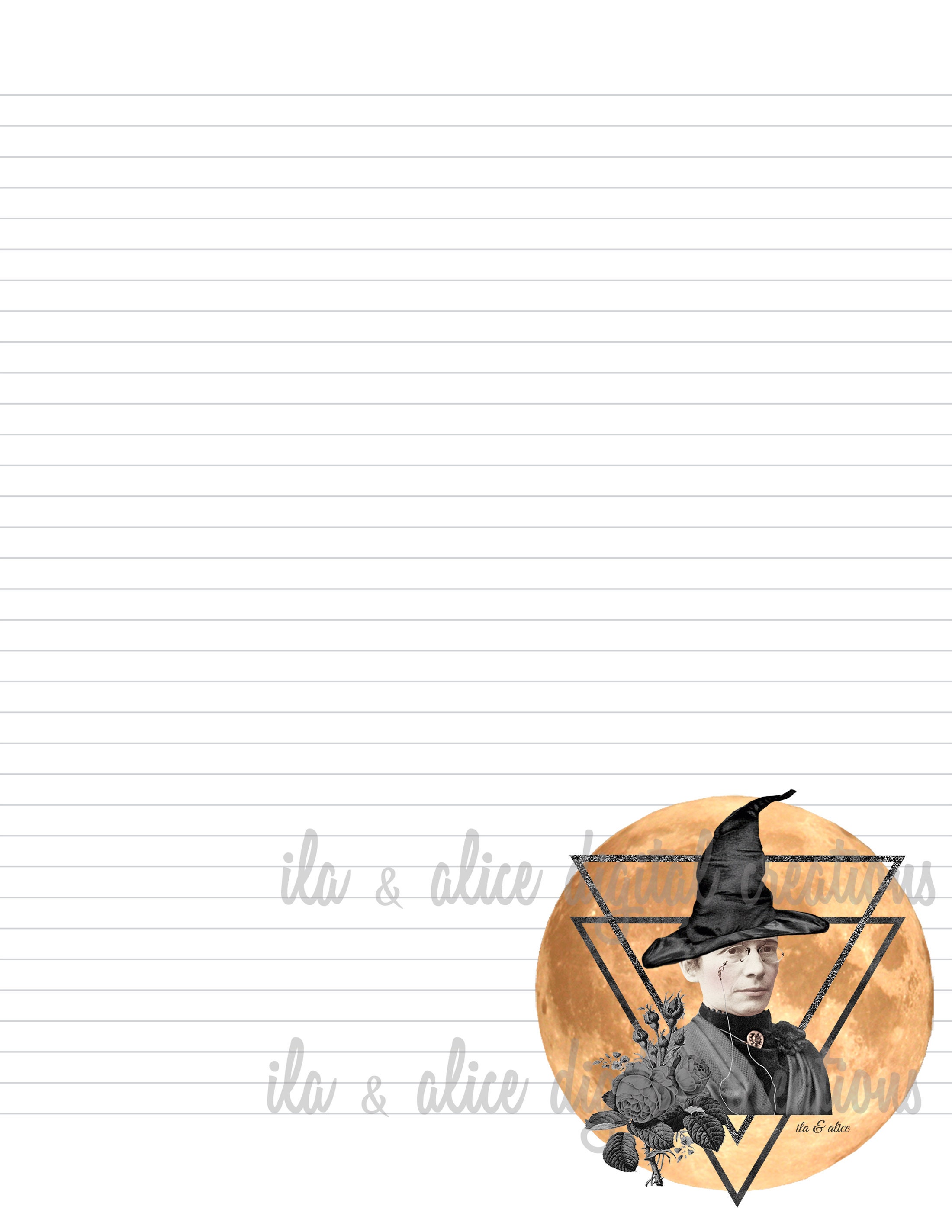 Witch Writing Paper Witch Printable Letter Writing | Etsy