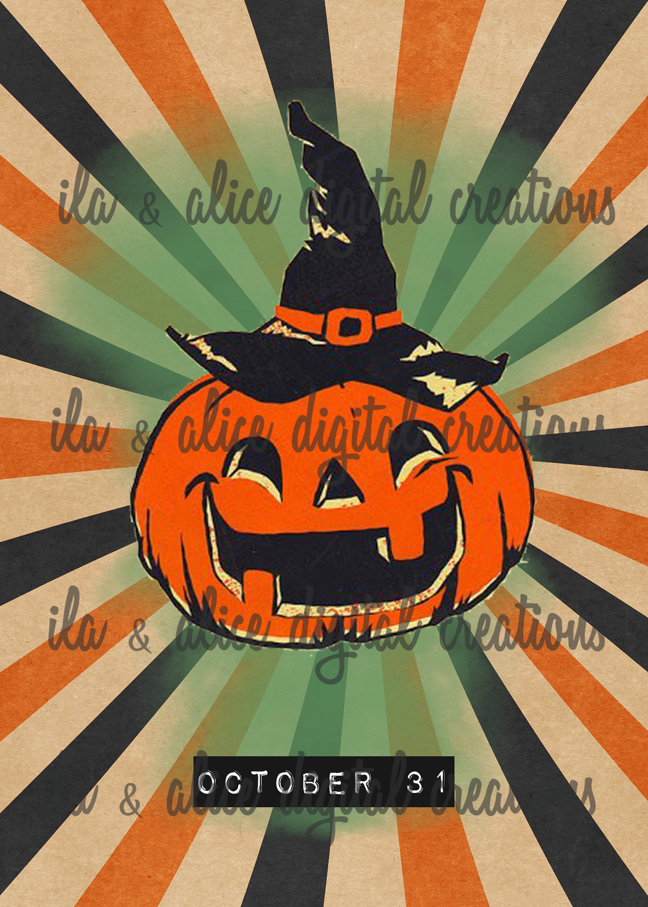 Postal de Halloween Juego de postales retro de Halloween para | Etsy