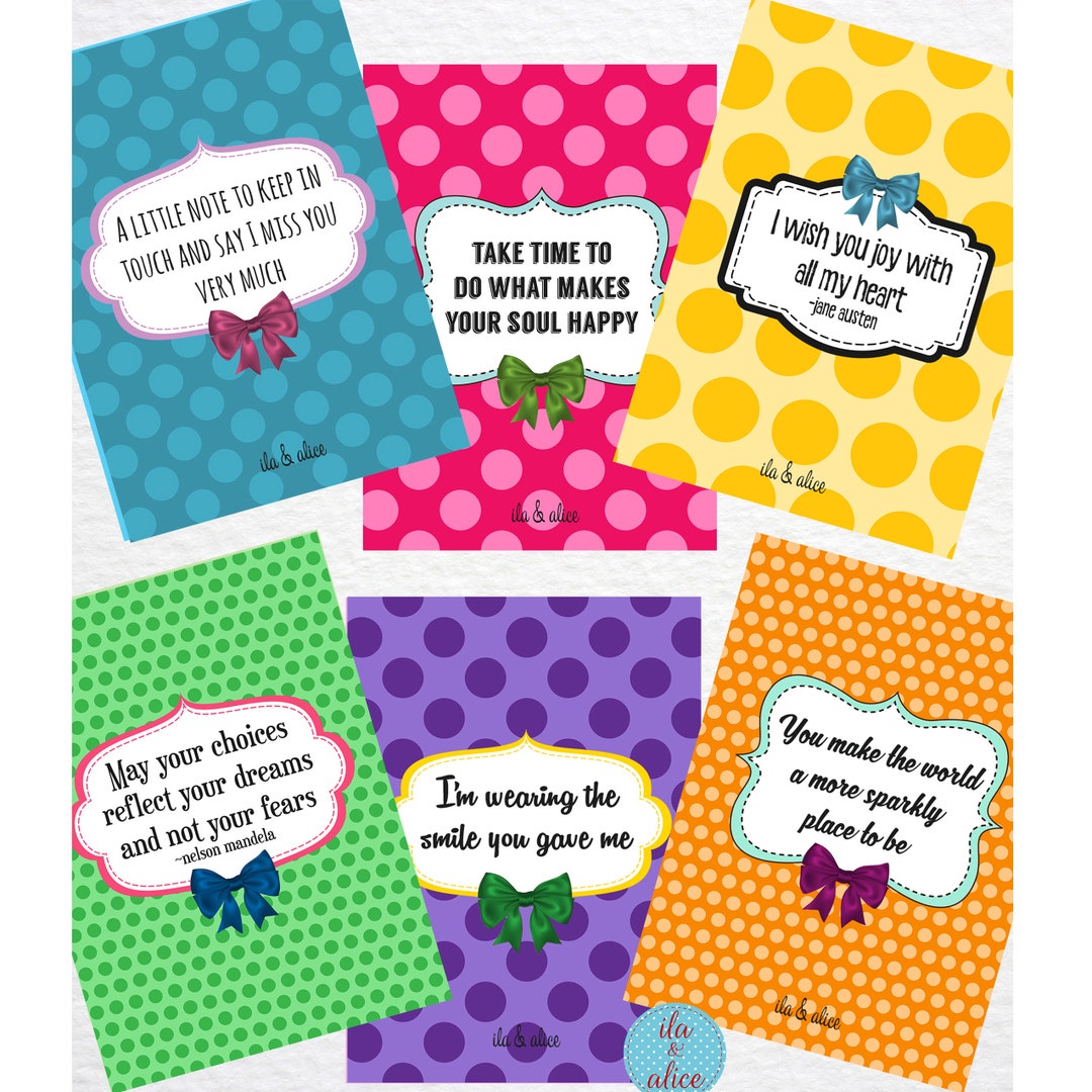 Inspirational Quote Postcard Set, Friendship Happy Mail - Etsy Israel