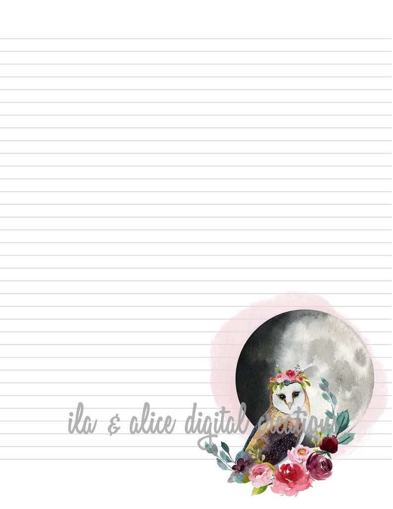 Printable Moon Stationery Set Moon Phase Letter Writing - Etsy