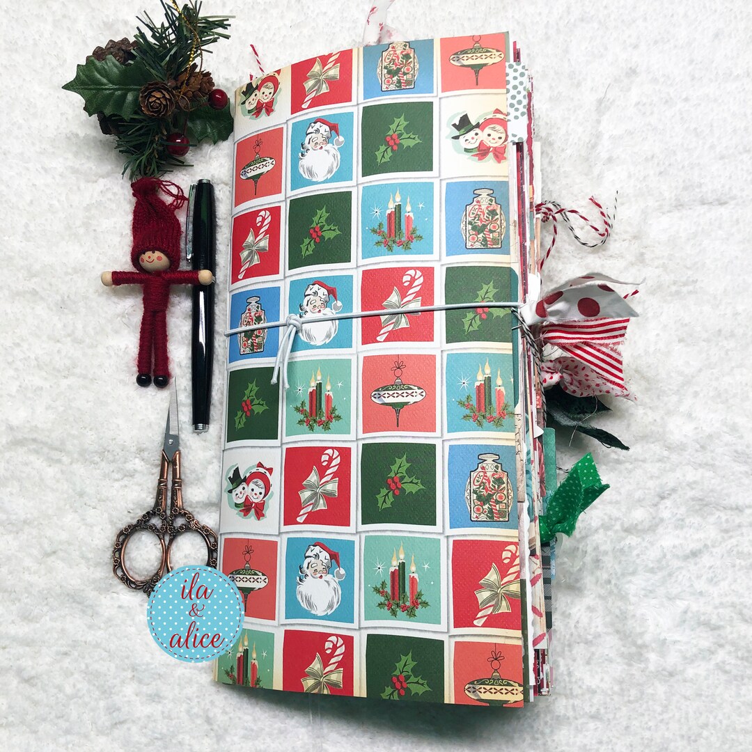Christmas Junk Journal, Chunky Handmade Christmas Journal W Vintage ...