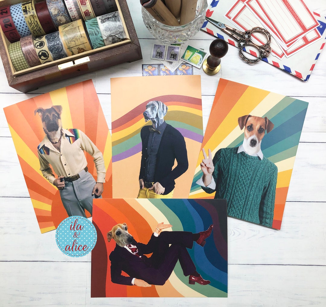 Funny Dog Postcards, Funny Animal Postcards, Whimsical Postcard, Quirky ...