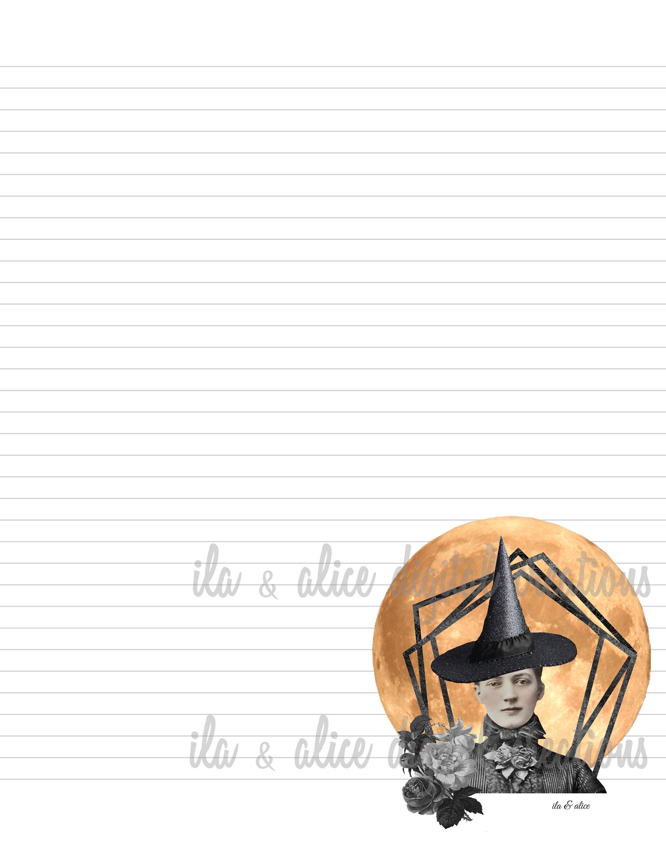 Witch Writing Paper Witch Printable Letter Writing | Etsy