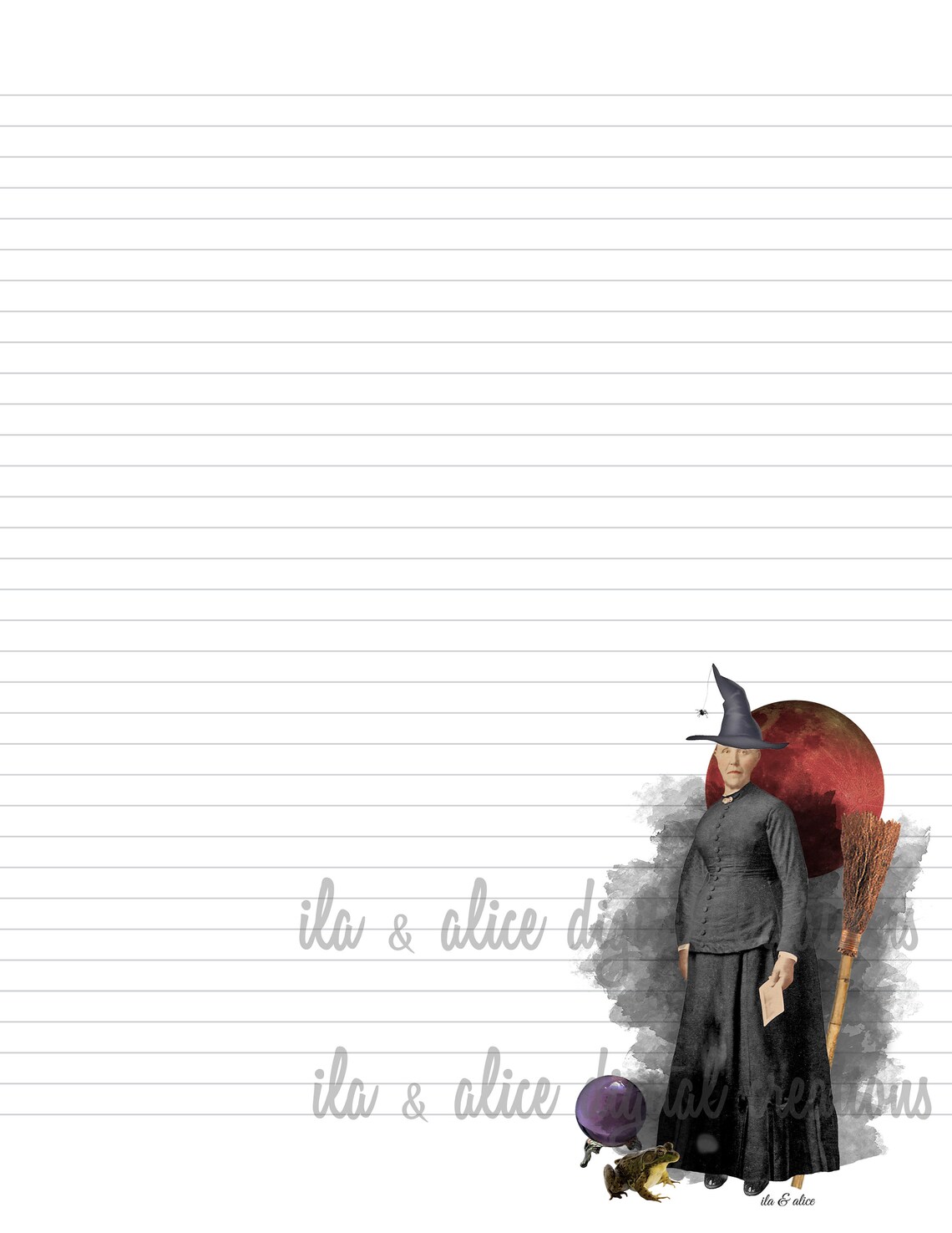 Printable Witch Letter Writing Paper Witches Digital Writing | Etsy