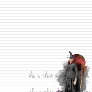 Printable Witch Letter Writing Paper, Witches Digital Writing Paper Set ...