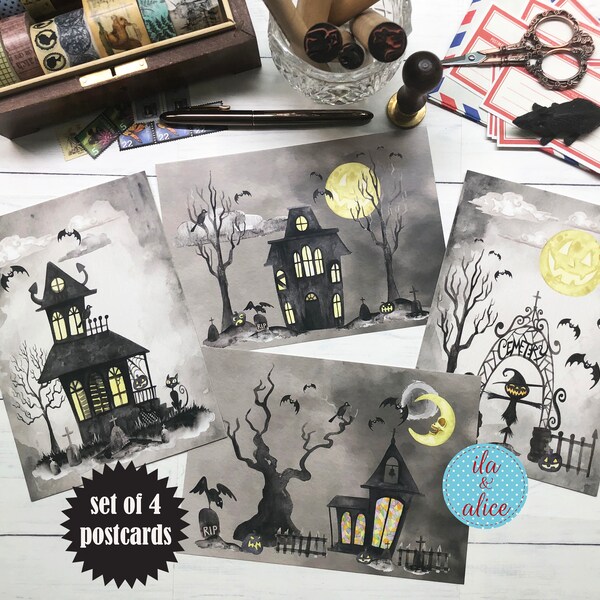 Halloween Postcard - Etsy
