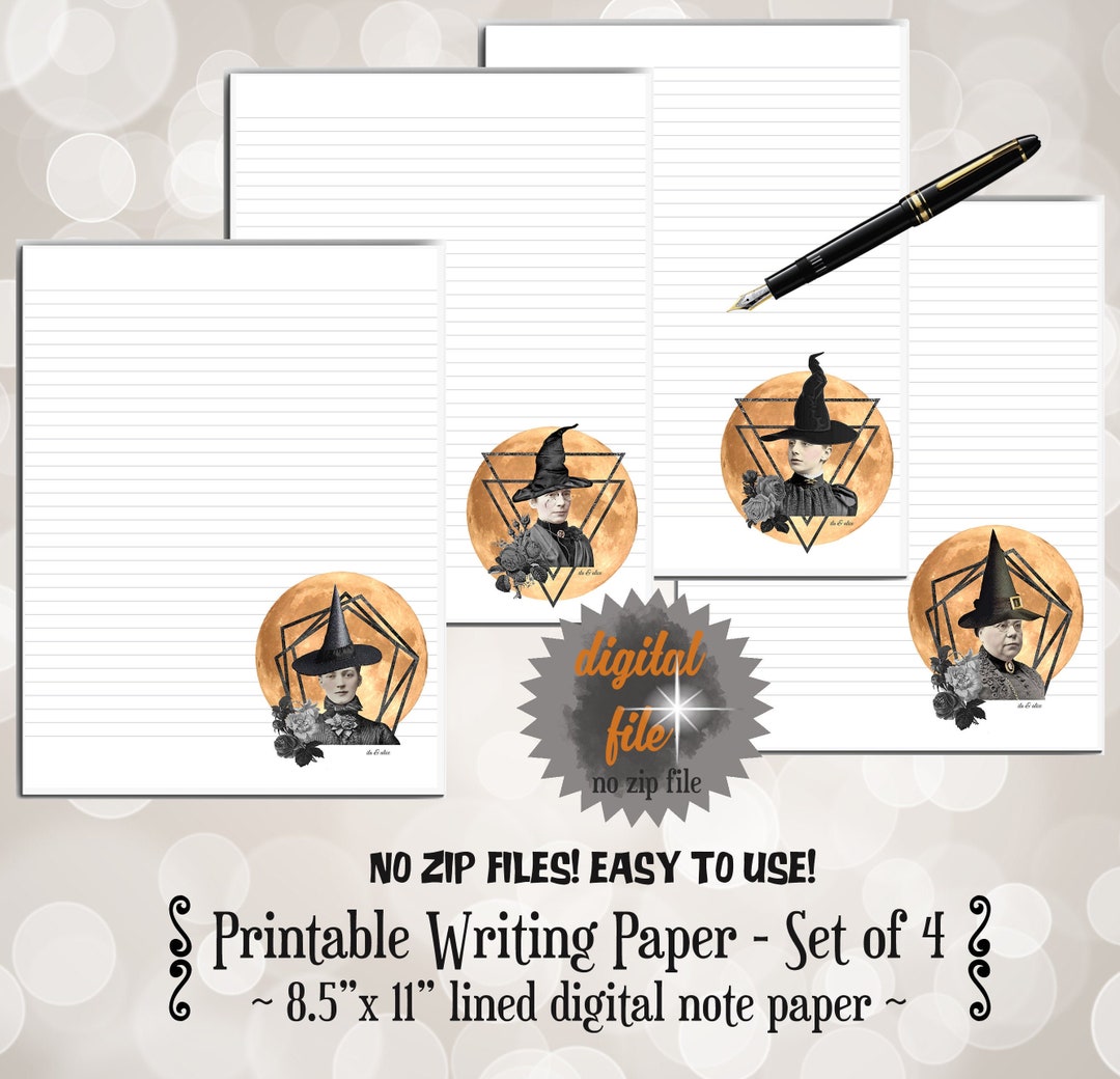 Witch Writing Paper, Witch Printable Letter Writing Stationery, Witch ...