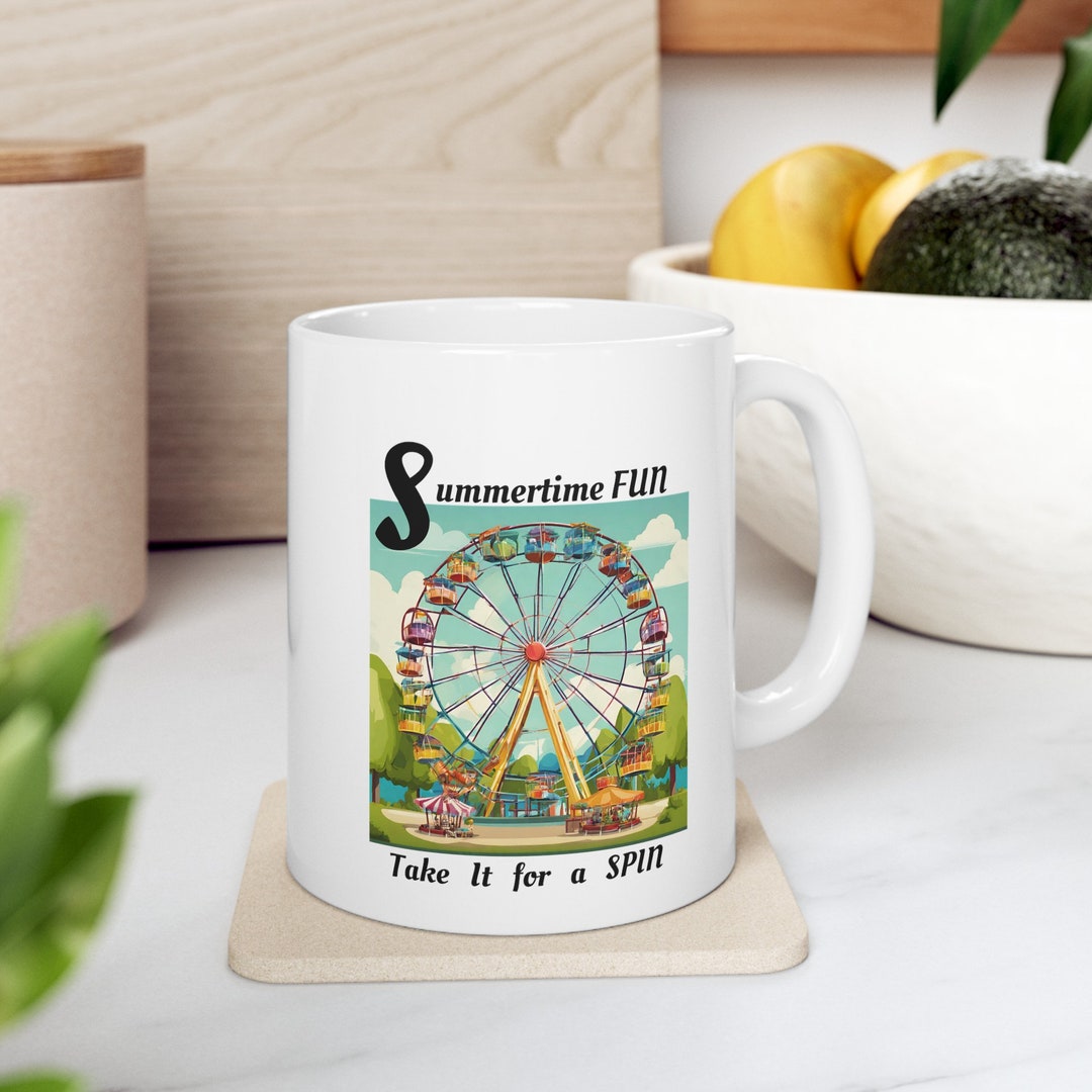 Ferris Wheel Mug: Summertime Fun Ceramic Coffee Cup (11 Oz) - Etsy