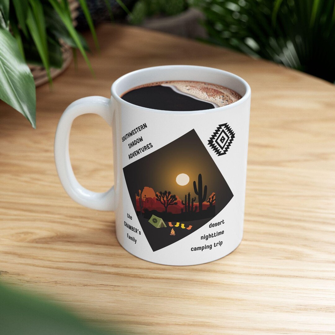 Personalized Southwestern Desert Nighttime Camping Trip Ceramic Mug - Etsy