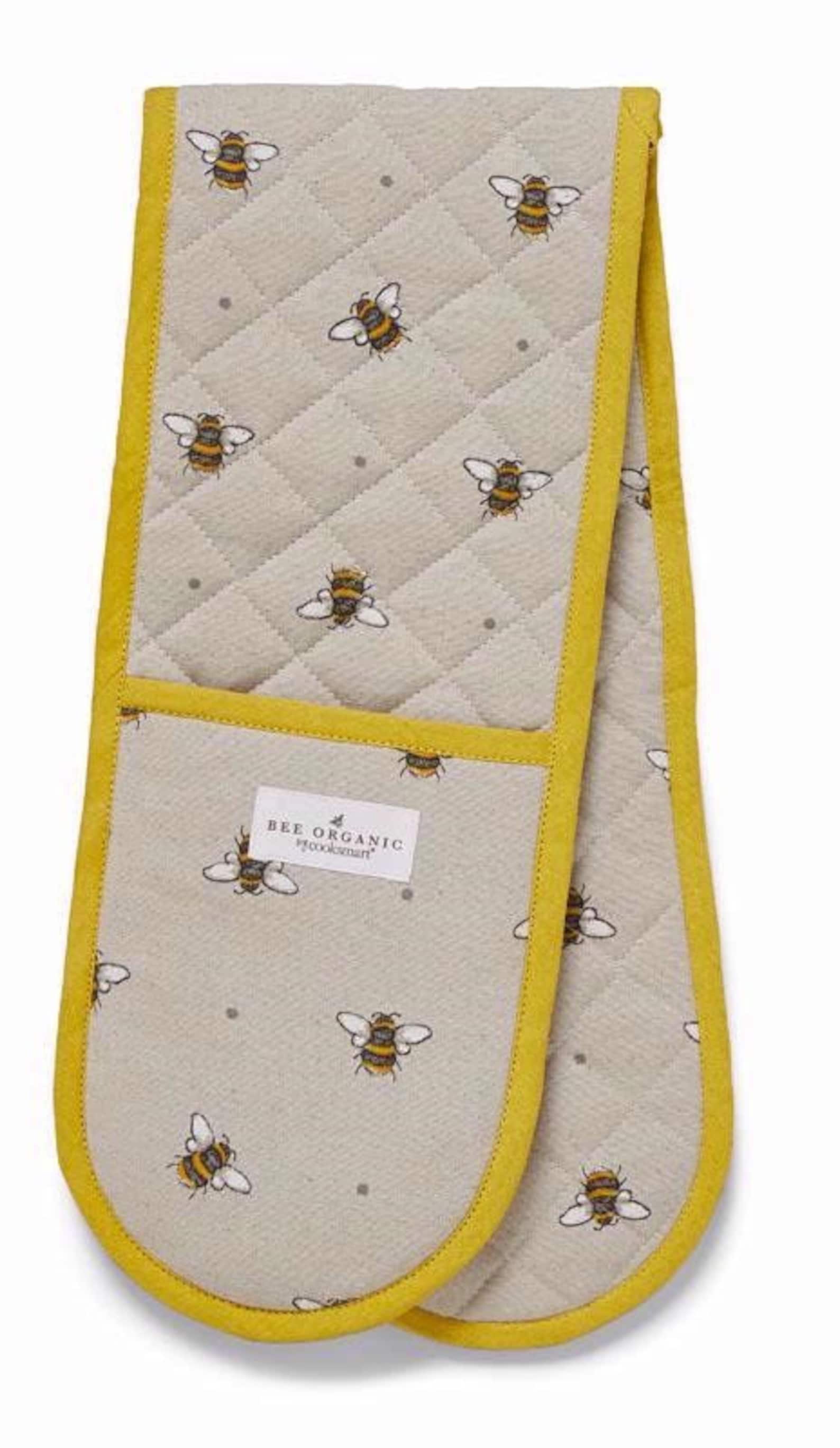 Cooksmart Bumble Bee Organic Cotton Apron Tea Towels Double Oven Gloves ...
