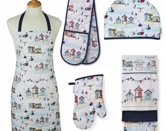 Cooksmart Bumble Bee Organic Cotton Apron Tea Towels Double Oven Gloves ...