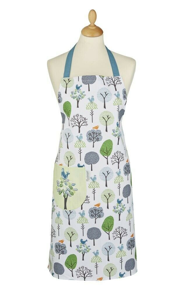 Cooksmart Apron Cotton Curious Cats Dogs Forest Birds Bee Happy Bumble ...
