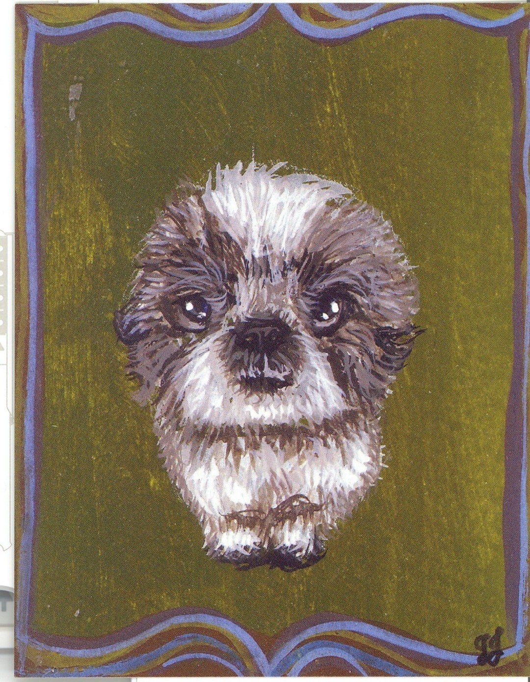 Angry Gizmo Postcard Lhasa Apso Mixed Breed Shaggy - Etsy