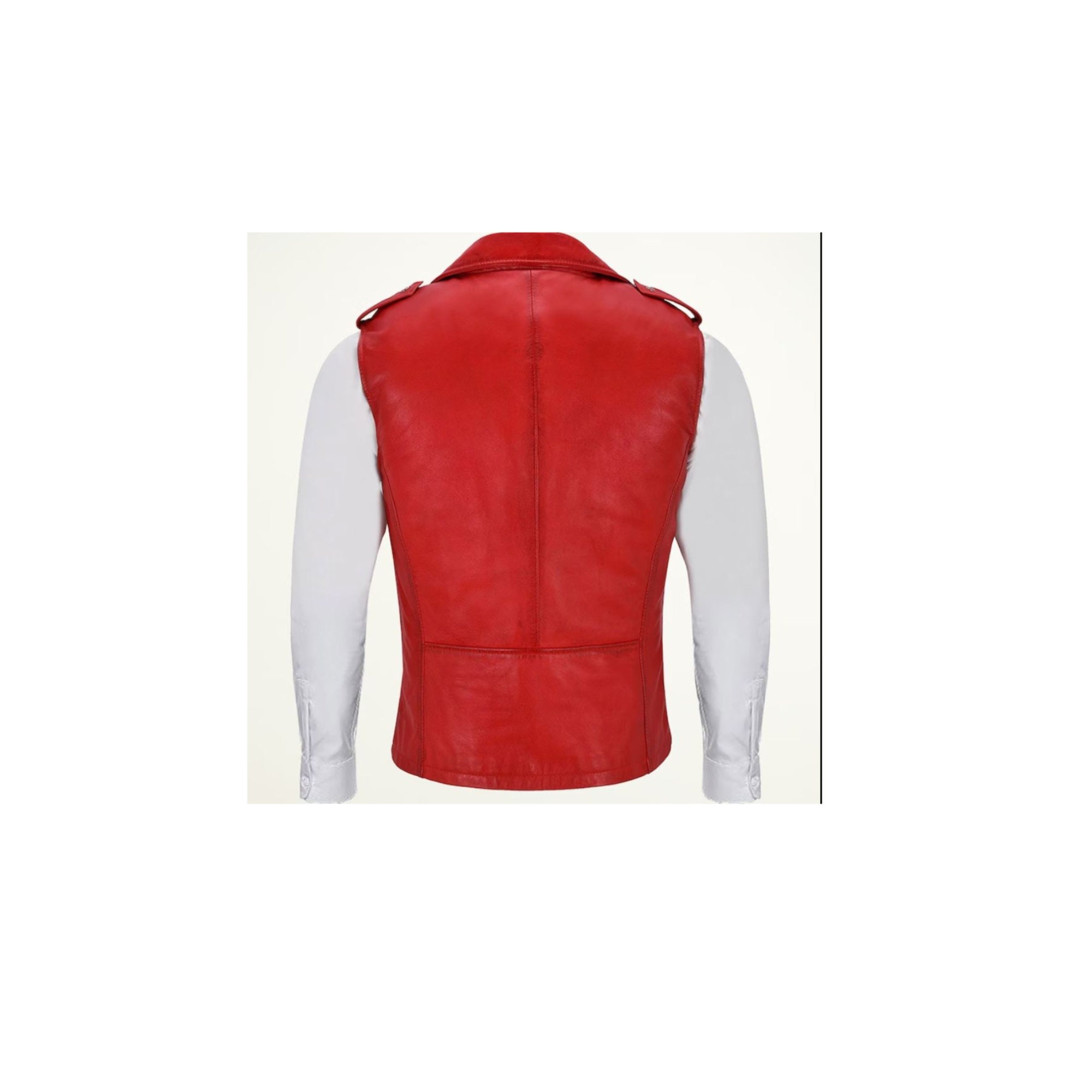 Red Biker Leather Vest Leather Vest for Men's Red Leather Vest for Men ...