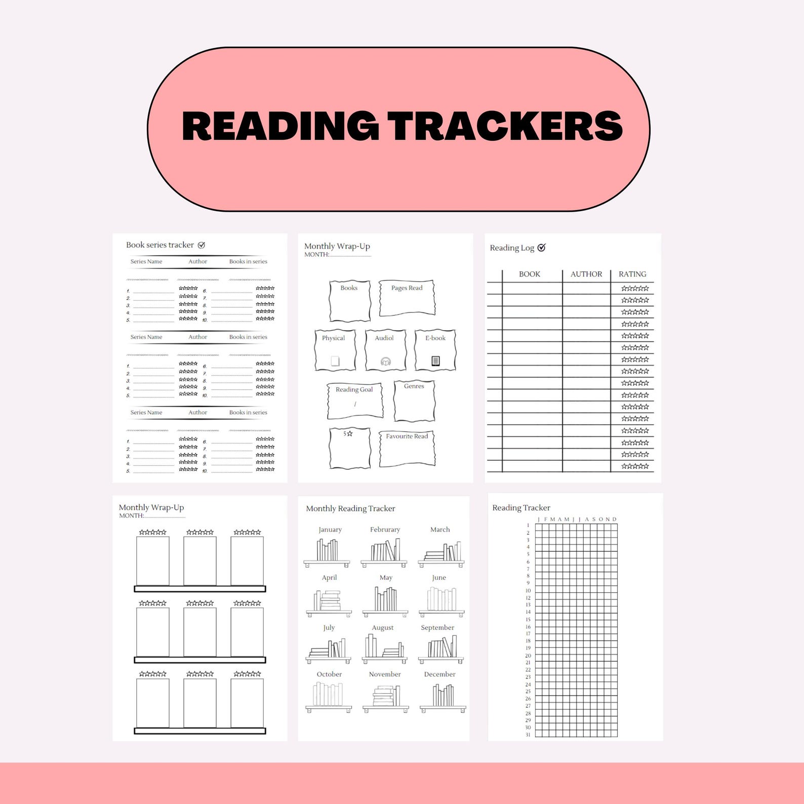 Digital Reading Journal & Book Tracker | Printable Planner | Reading ...