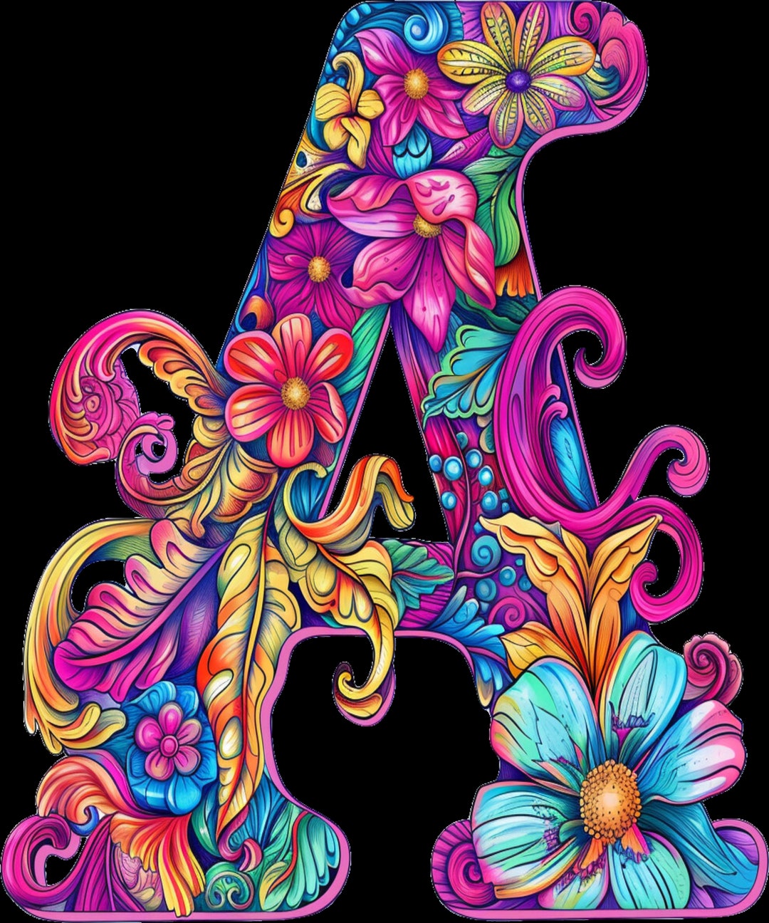 36 Hippy Alphabet and Numbers, Alphabet Clipart, Digital Alphabet ...