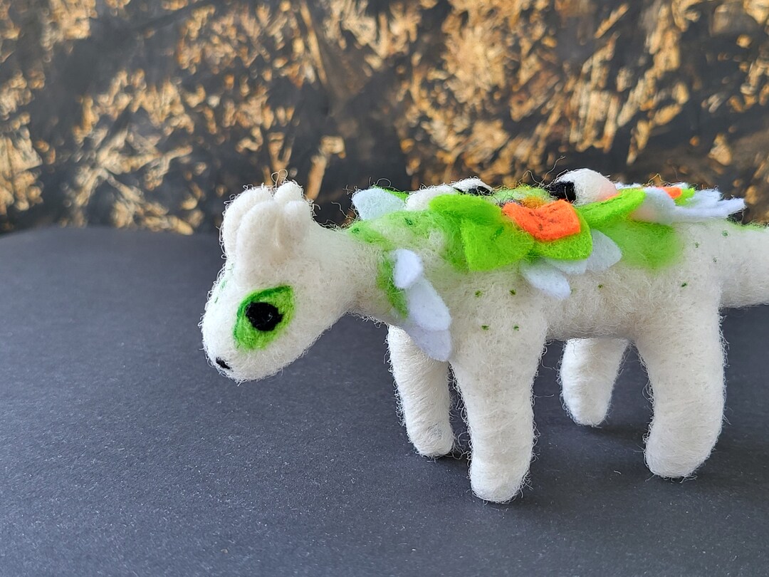 Magic Felted Dragon Made of White Wool Collectible Mythical Creature - Etsy