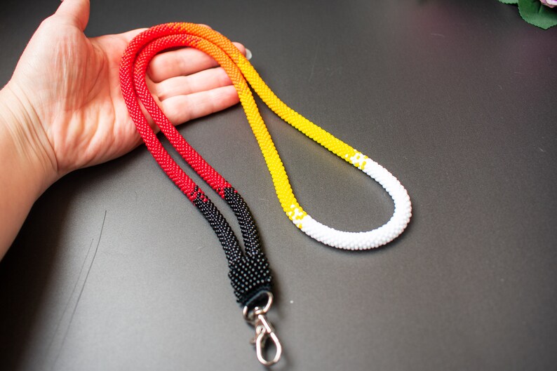 Unique Beaded Lanyard With Native American Influence - Bright Gradient ...