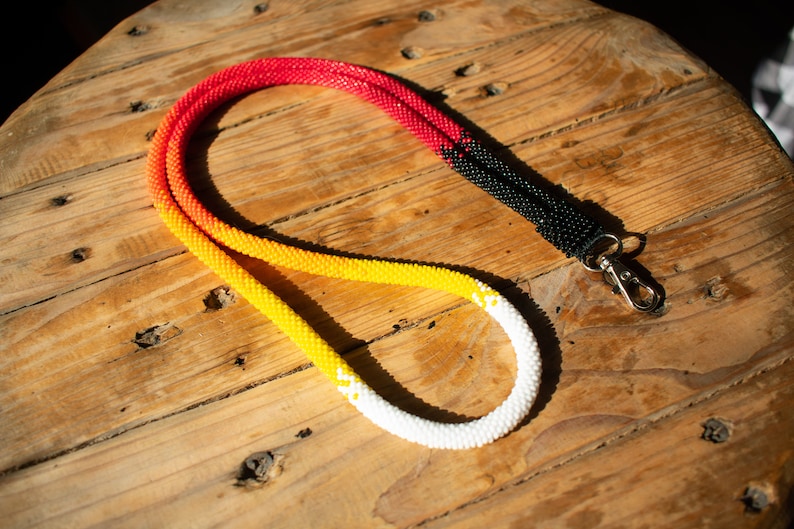 Unique Beaded Lanyard With Native American Influence - Bright Gradient ...