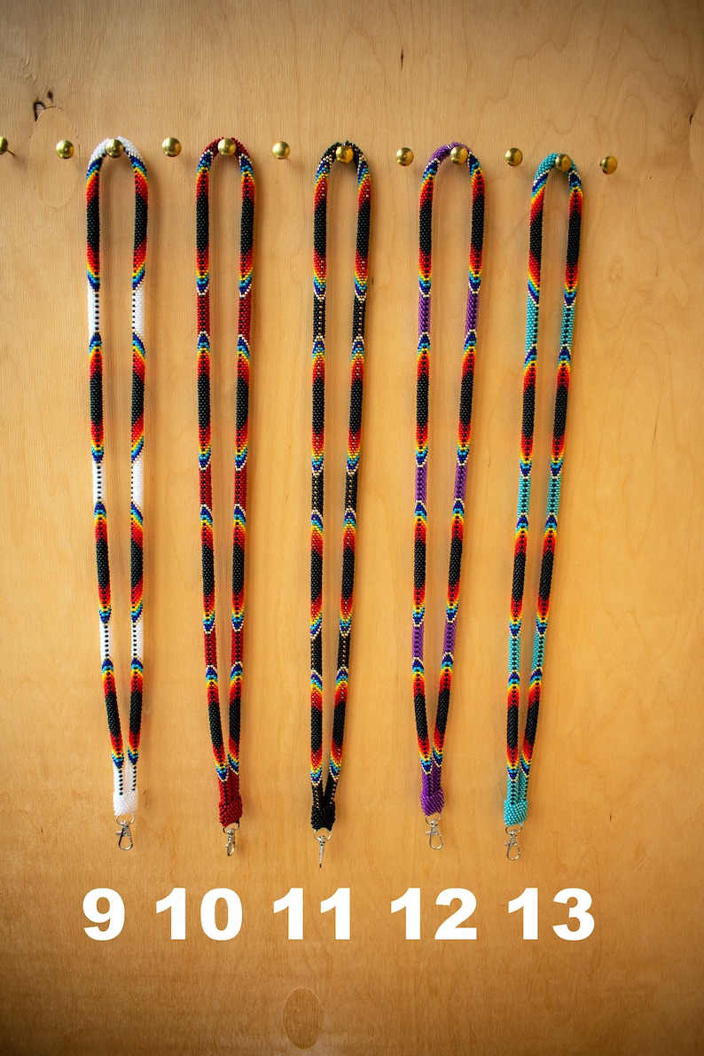 Colorful Beaded Lanyard in Native American Style - Personalized Length ...