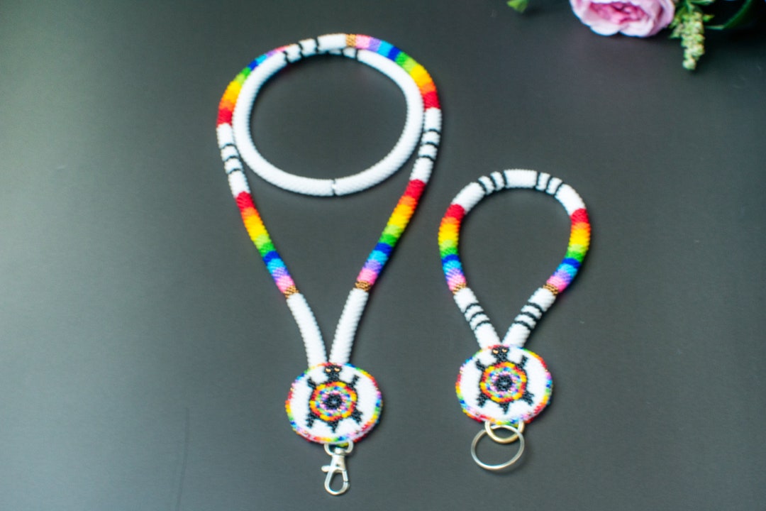 TURTLE Beaded Breakaway Lanyard With Medallion and Wristlet Keychain ...