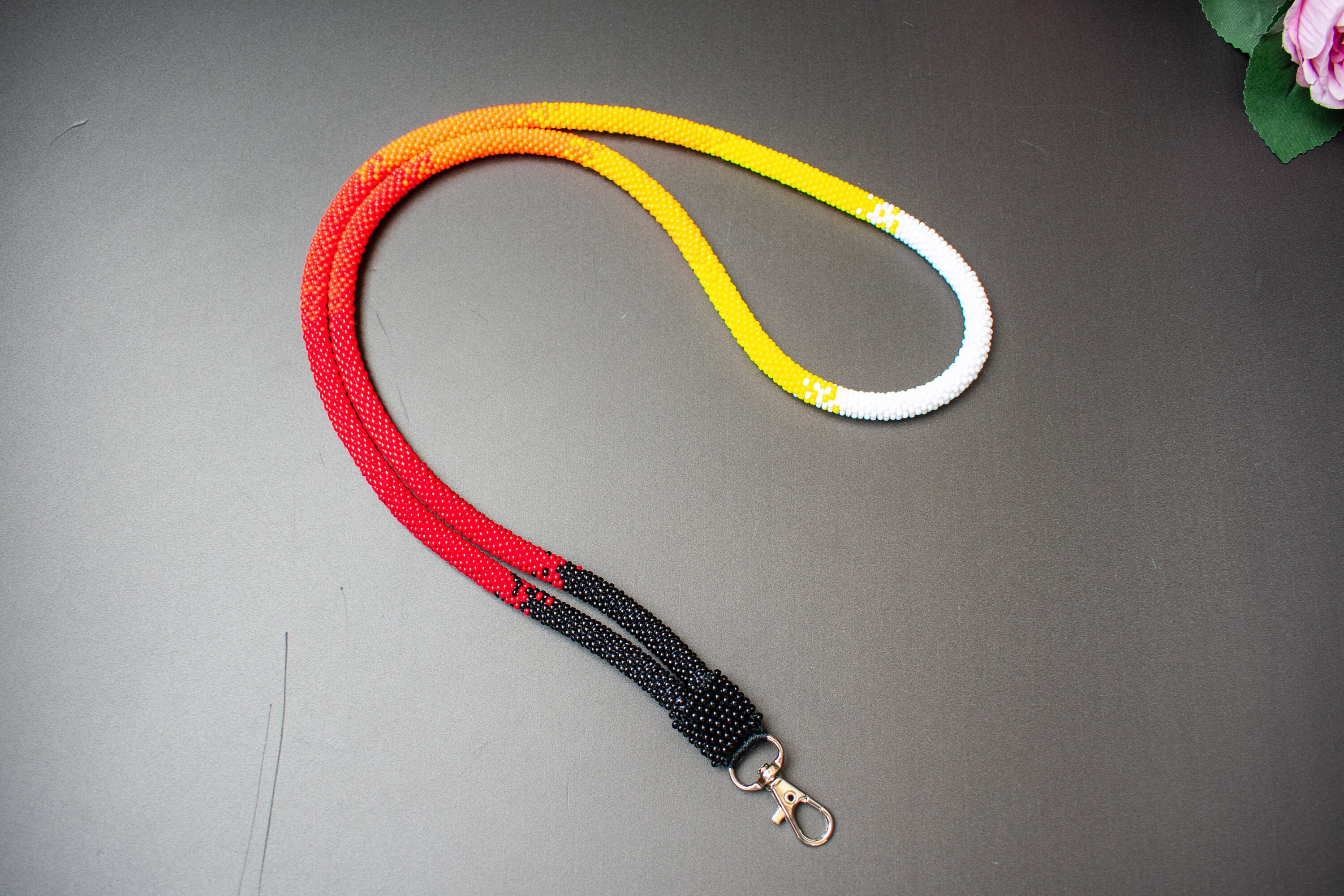 Unique Beaded Lanyard With Native American Influence - Bright Gradient ...
