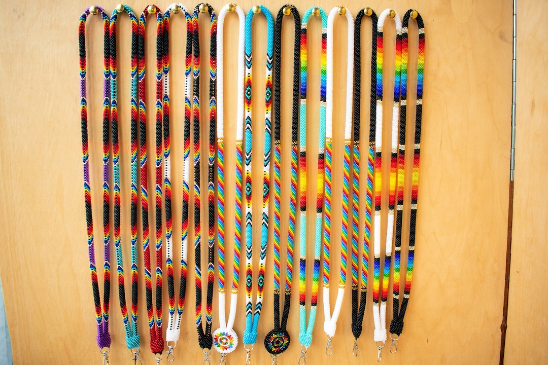 Colorful Beaded Lanyard in Native American Style - Personalized Length ...