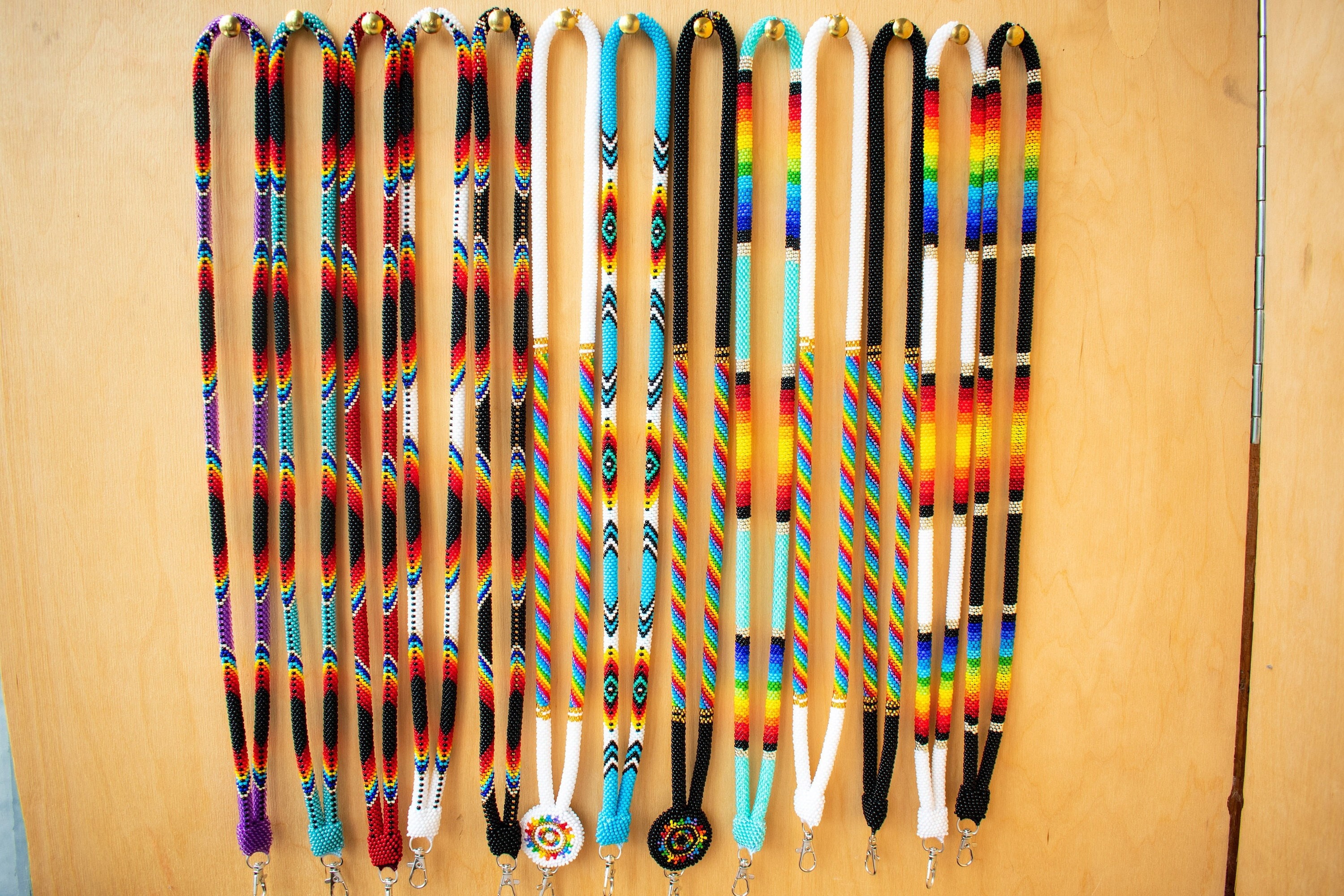 Colorful Beaded Lanyard in Native American Style Personalized Length ...
