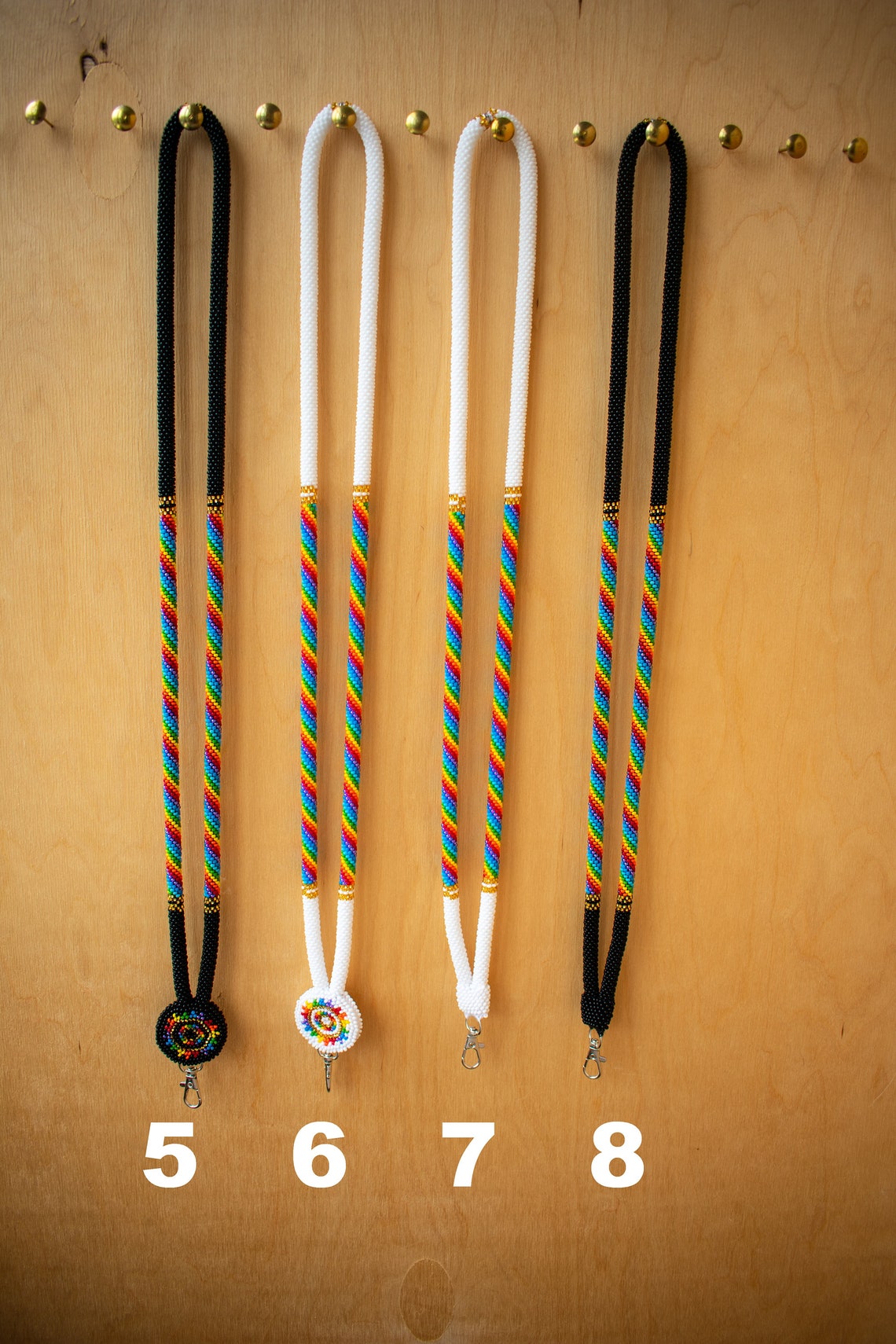 Colorful Beaded Lanyard in Native American Style - Personalized Length ...
