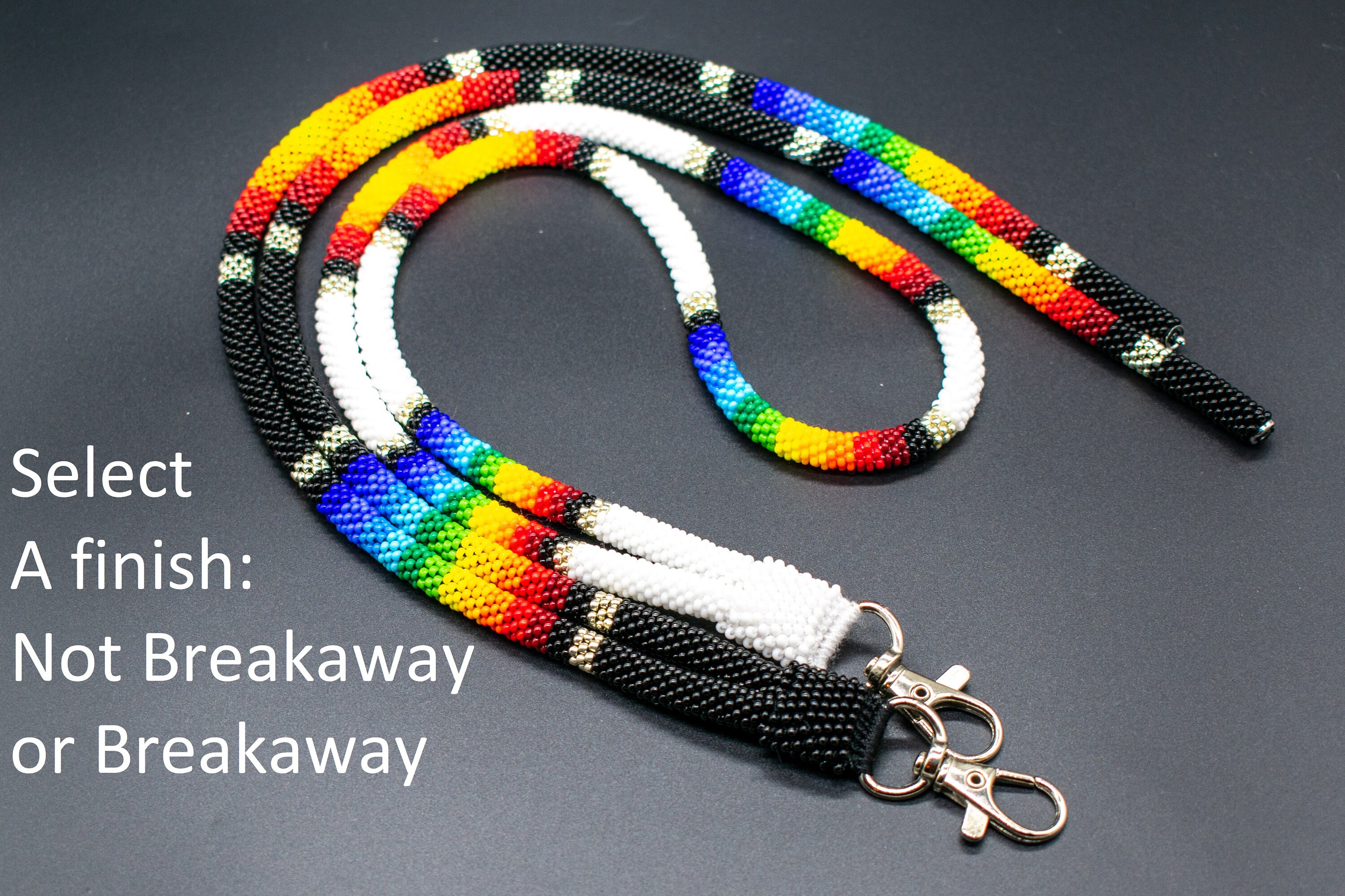 White Breakaway Beaded Lanyard / Teacher Id Badge Holder / Nurse Safety ...