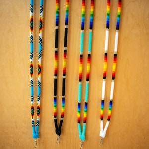 Colorful Beaded Lanyard in Native American Style - Personalized Length ...