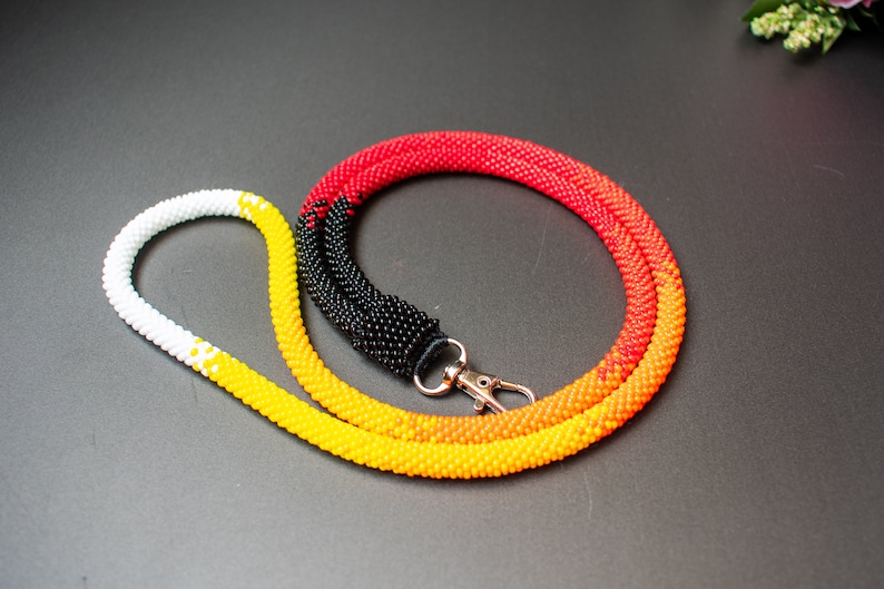 Unique Beaded Lanyard With Native American Influence - Bright Gradient ...