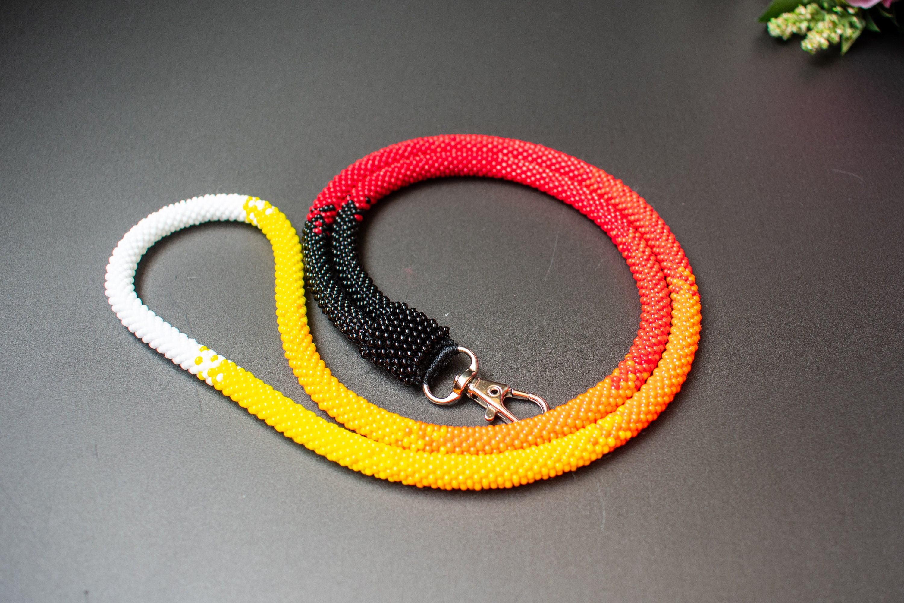 Unique Beaded Lanyard With Native American Influence - Bright Gradient ...