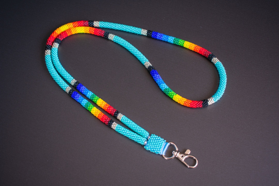 Native American Inspired Beaded Lanyard Necklace - Teacher Gift ...