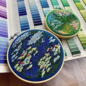 Claude Monet Water Lilies Hand Embroidery Kit, Claude Monet Embroidery ...
