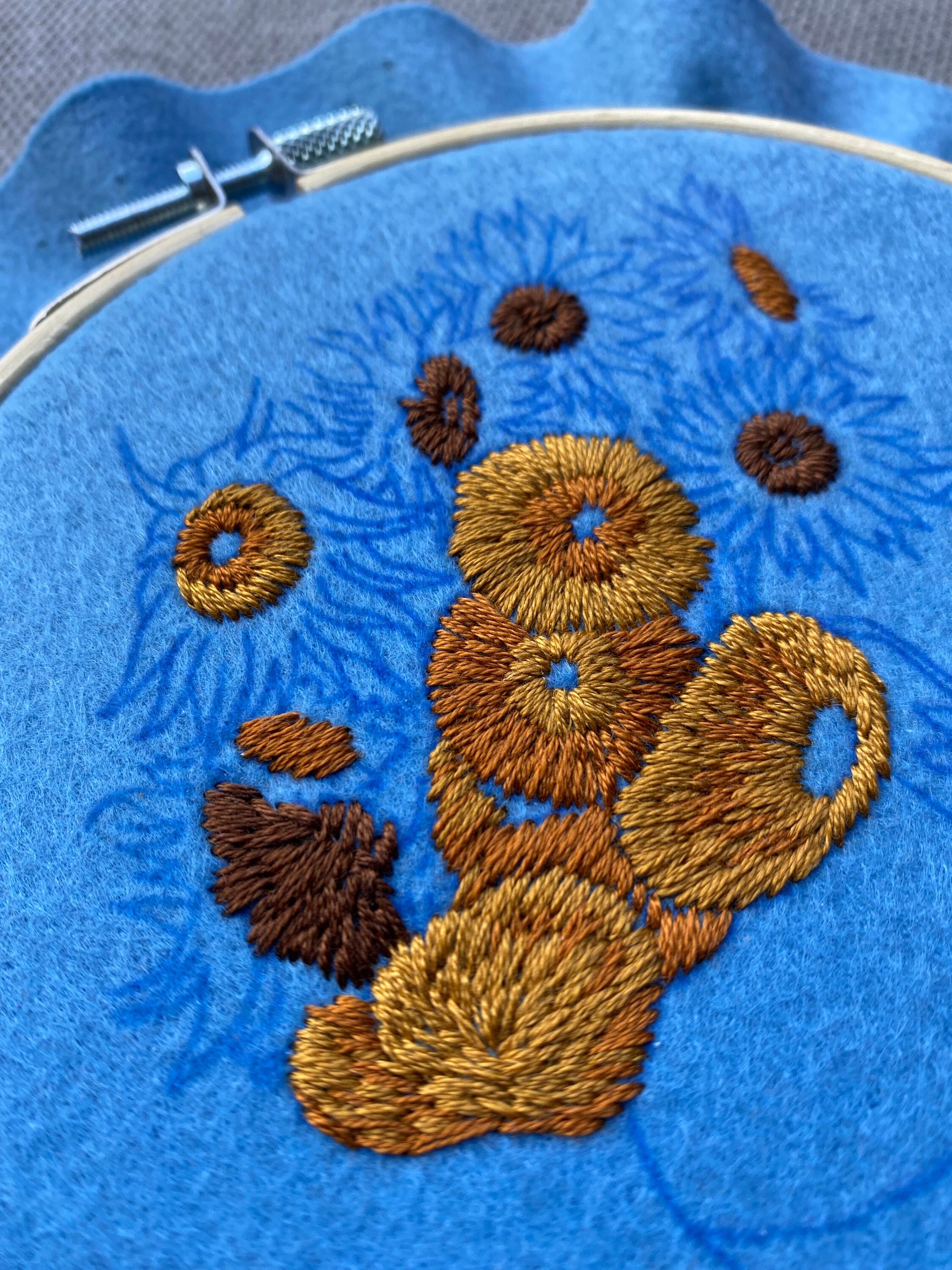 Van Gogh Sunflowers Embroidery Kit, Van Gogh Embroidery Sunflowers on ...