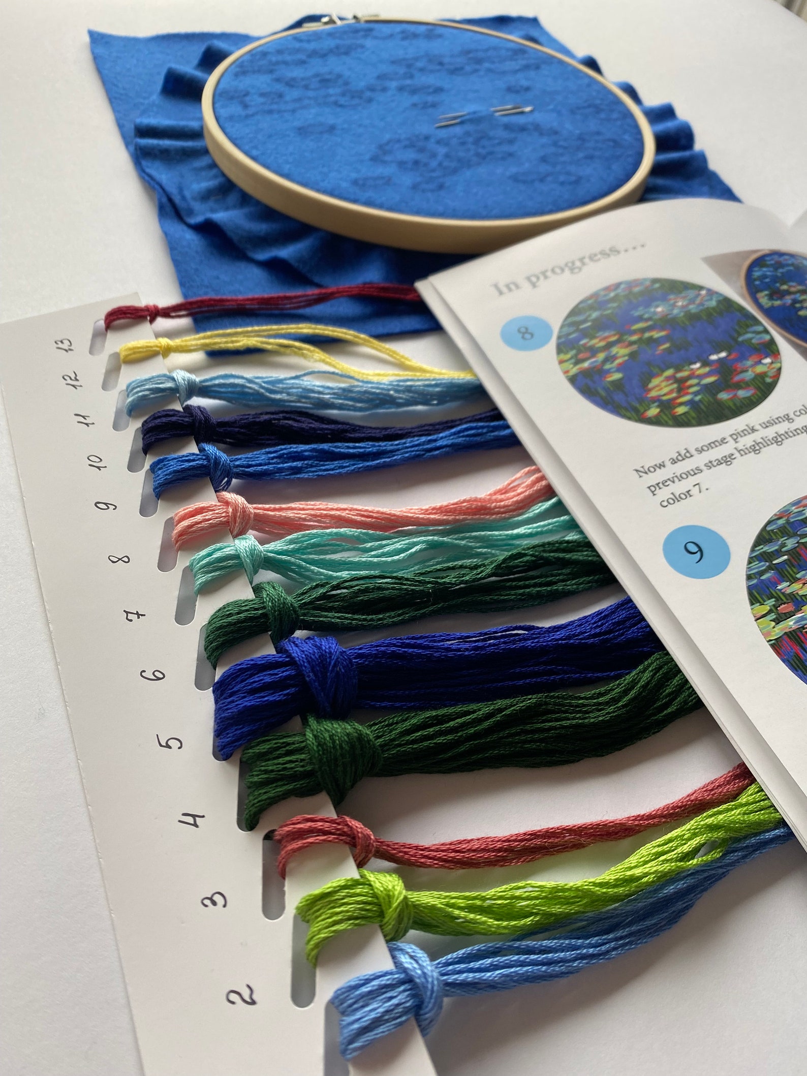 Claude Monet Water Lilies Hand Embroidery Kit, Claude Monet Embroidery ...