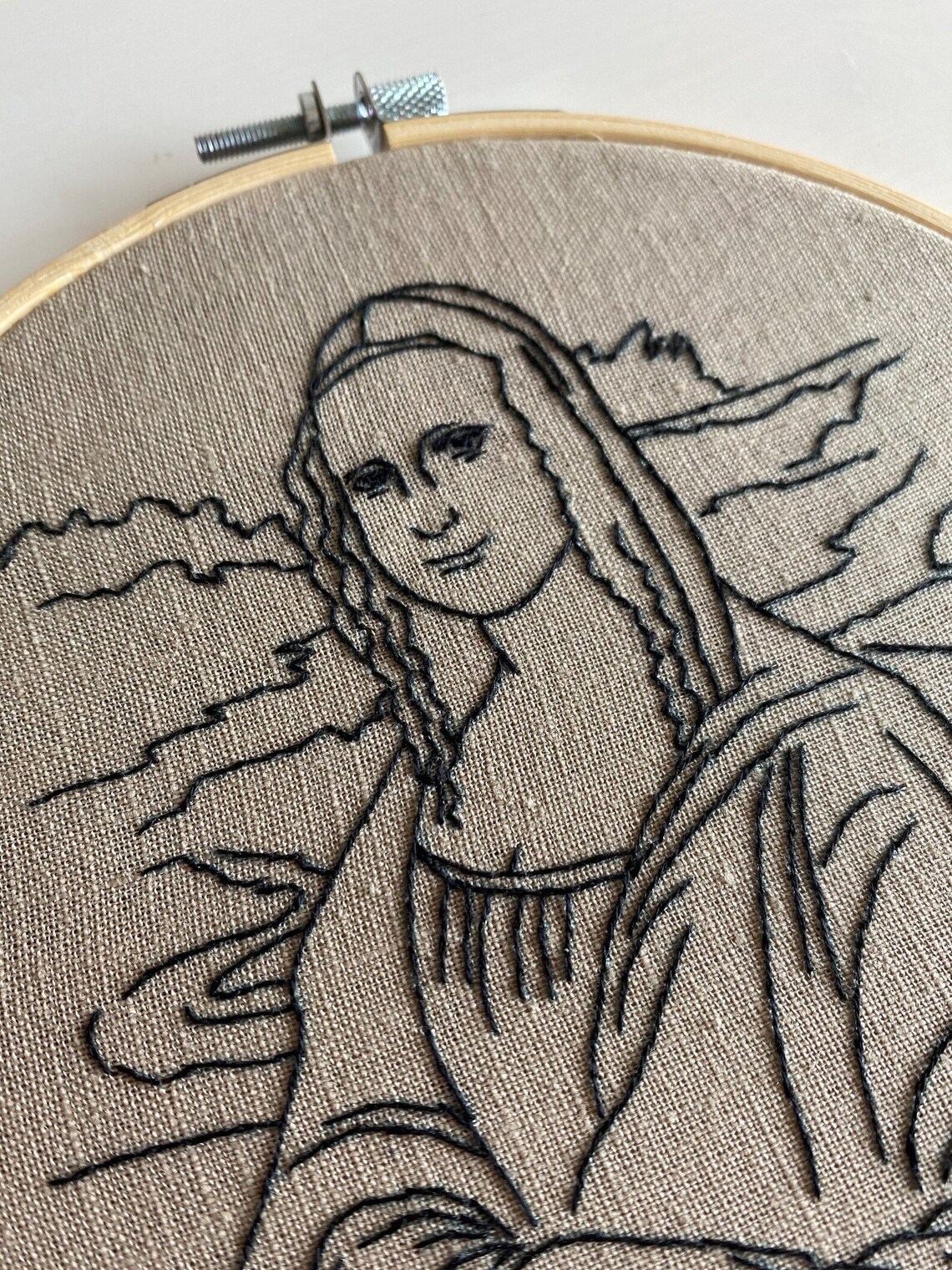 Mona Lisa Embroidery Template, Backstitch PDF Pattern Mona Lisa ...