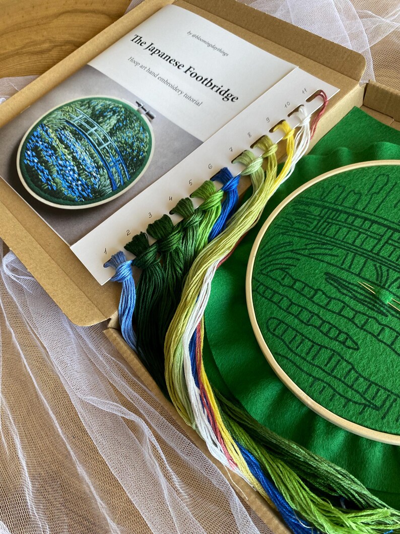 Claude Monet Japanese Footbridge Embroidery Kit, Claude Monet Hand ...