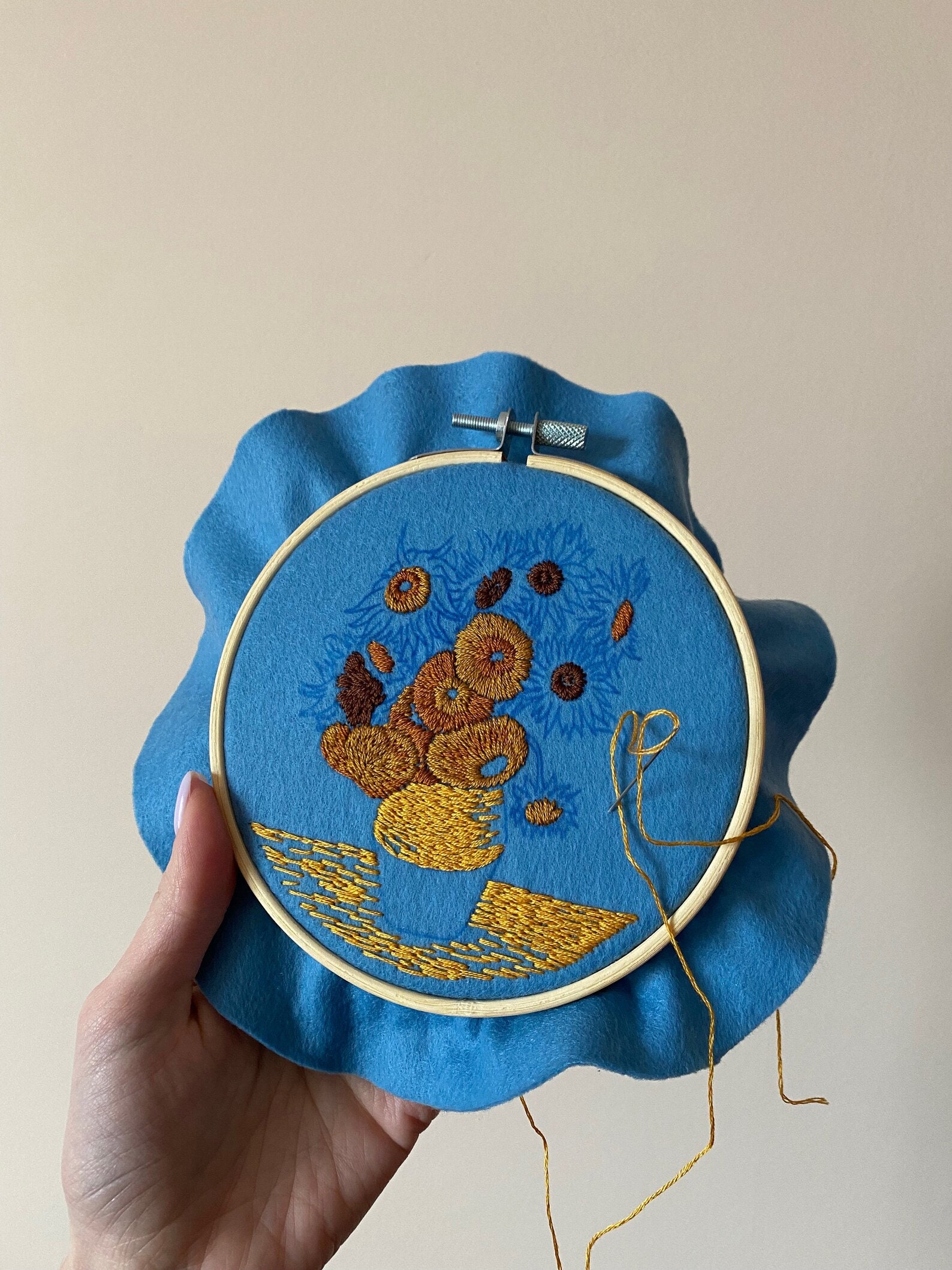 Van Gogh Sunflowers Embroidery Kit, Van Gogh Embroidery Sunflowers on ...