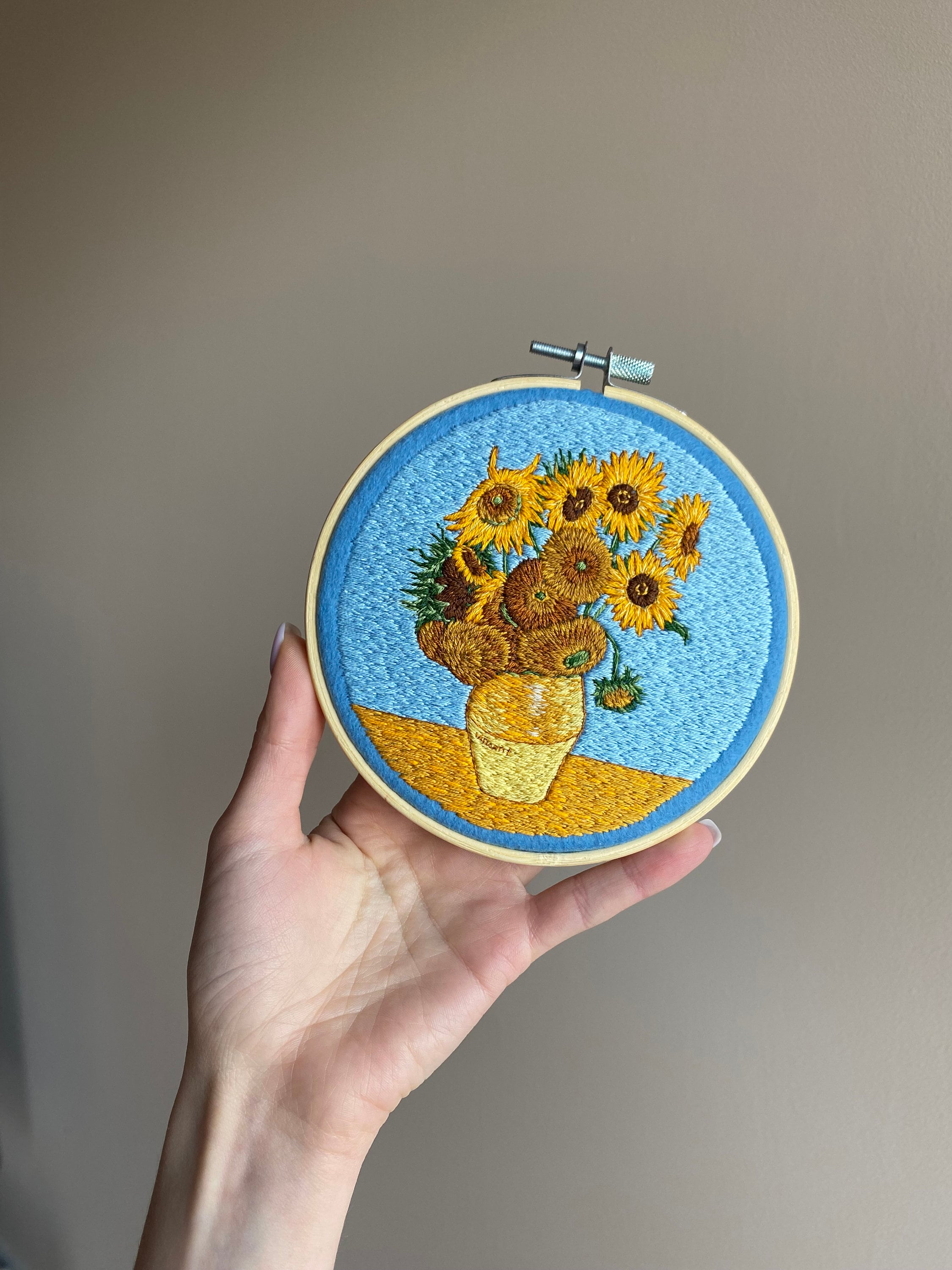 Van Gogh Sunflowers Embroidery Kit, Van Gogh Embroidery Sunflowers on ...