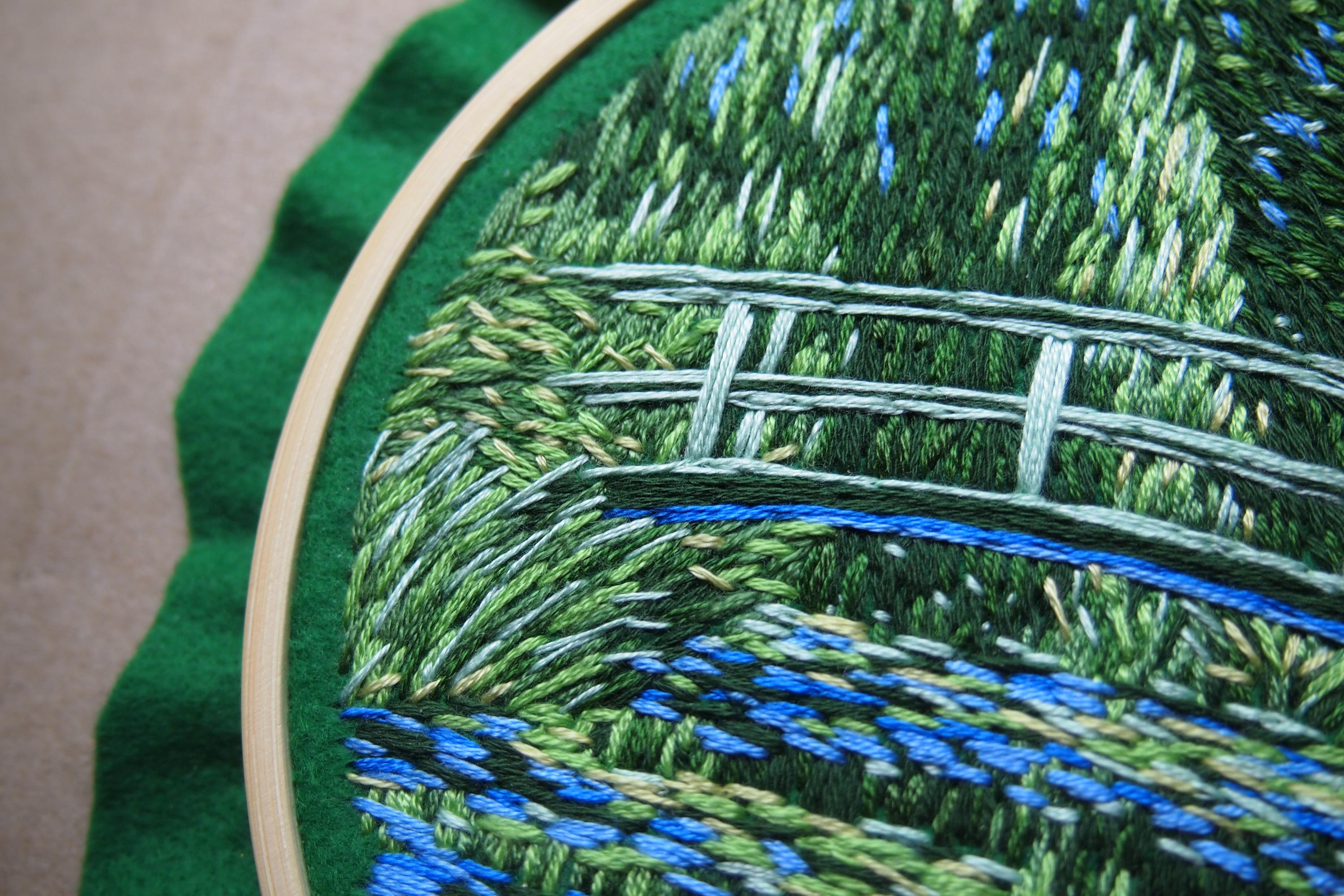 Claude Monet Japanese Footbridge Embroidery Kit, Water Lilies Hand ...