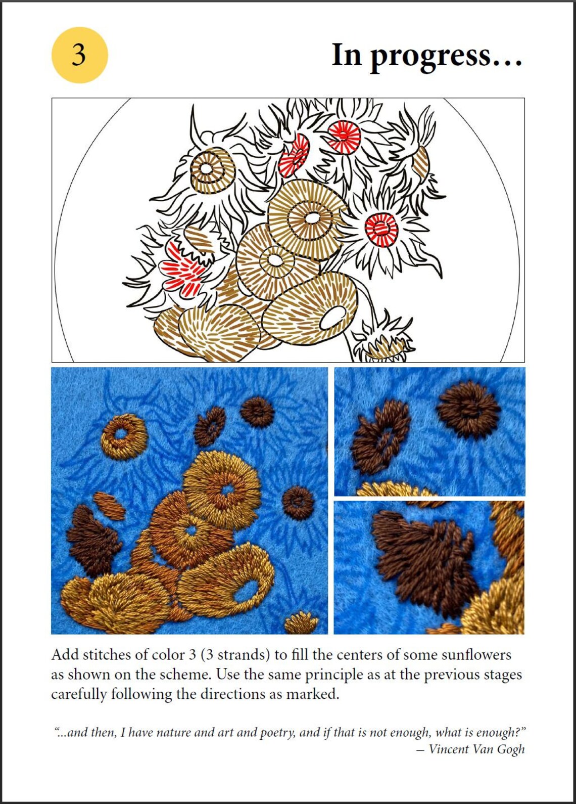 Van Gogh Sunflowers Embroidery Kit, Van Gogh Embroidery Sunflowers on ...