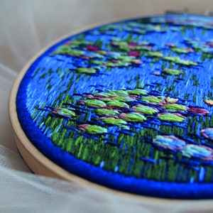 Claude Monet Water Lilies Hand Embroidery Kit, Claude Monet Embroidery ...