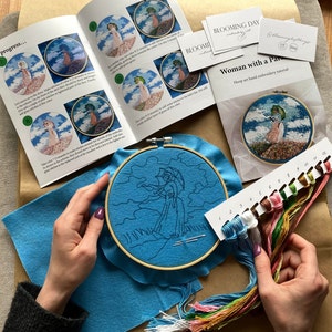 Claude Monet Woman With a Parasol Hand Embroidery Kit, Monet Lady With ...