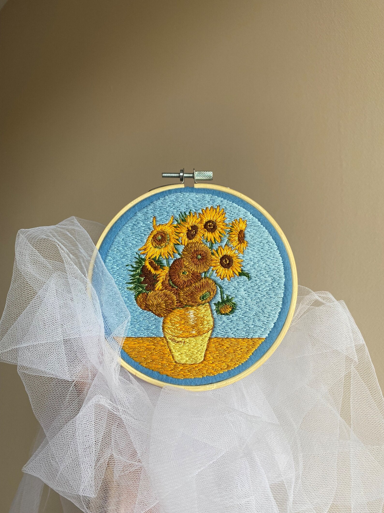Van Gogh Sunflowers Embroidery Kit, Van Gogh Embroidery Sunflowers on ...