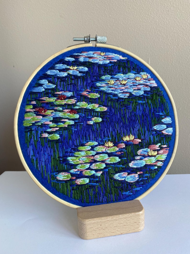 Claude Monet Hand Embroidery Kit, Water Lilies Cottagecore Art Kit, DIY ...