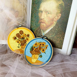 Van Gogh Sunflowers Embroidery Kit, Van Gogh Embroidery Sunflowers on ...